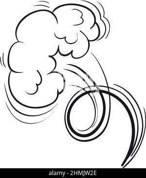 Wind effect, air, smoke or white mist flows isolated on transparent ...