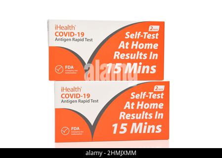 iHealth COVID-19 Antigen Rapid Test in-home self test card displaying a ...