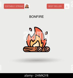 Glowing campfire burning firewood, summer celebration symbol Stock ...