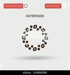 Asteroids Simple vector icon. Illustration symbol design template for ...