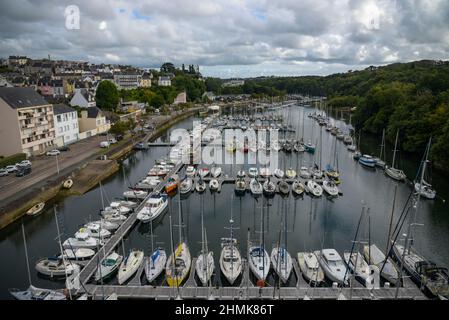 view on the harbor of Douarnenez in Finistere in Brittany Stock Photo ...
