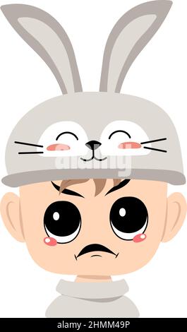 Angry rabbit with ears, vector illustration Stock Vector Image & Art ...