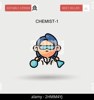 Chemist-3 Simple vector icon. Illustration symbol design template for ...