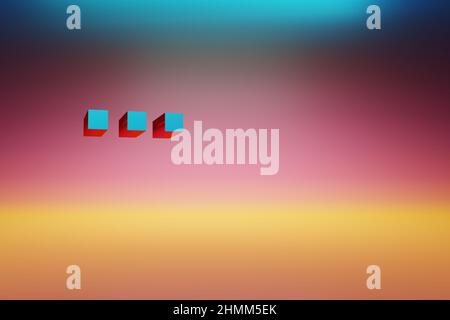 Beautiful illustration blue Pixel ellipsis symbol icons on a bright ...