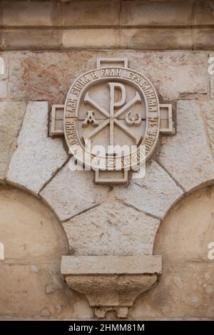 Emblem of the Imperial Orthodox Palestine Society bearing the Chi Rho ...