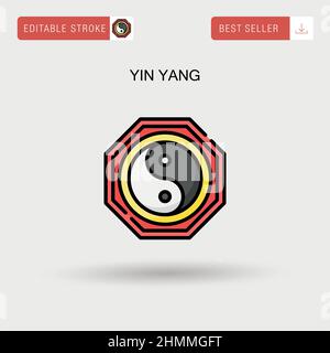 Yin-yang Simple vector icon. Illustration symbol design template for ...