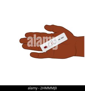 An HIV testing kit with a laboratory test tube for blood analysis ...