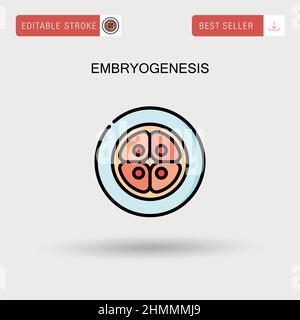 Fetus Stage Illustration. Fetal icon. Seven week embryo. Pregnancy ...