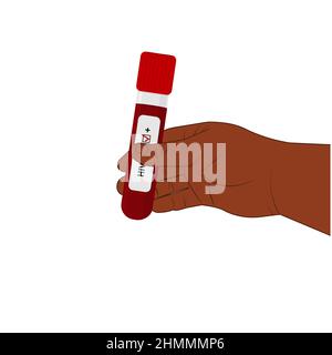 An HIV testing kit with a laboratory test tube for blood analysis ...