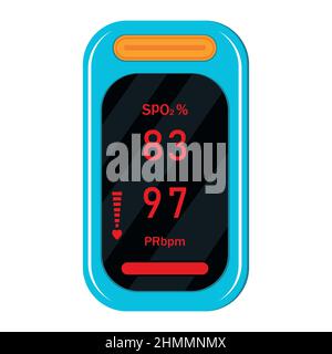 oxygen measurement device, color isolated vector illustration in ...