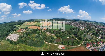 Aerial view to Wassertrüdingen in Middle Franconia Stock Photo - Alamy