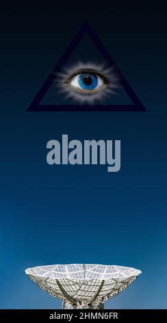 Eye of providence. All seeing eye in the triangle on top of the pyramid ...