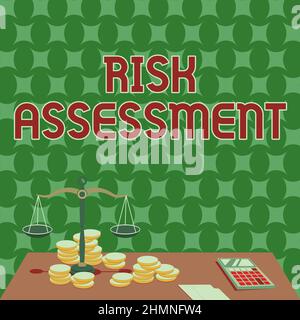 Conceptual caption Risk Assessment. Business overview evaluating ...