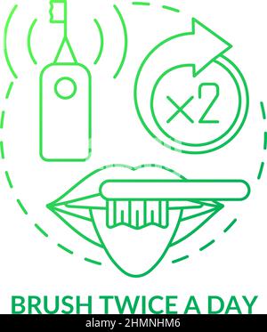 Brush twice every day green concept icon Stock Vector Image & Art - Alamy