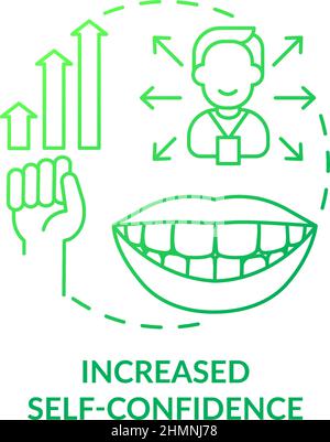 Increased self confidence green concept icon Stock Vector Image & Art ...