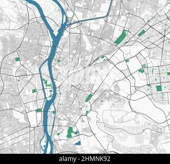 Printable street map of Cairo, Egypt. Map template for business use ...