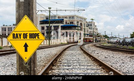 Street Sign the Direction Way to Ray of Hope Stock Photo - Alamy