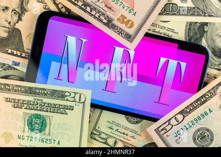 NFT and money. Making money with non fungible token concept. Cheating ...