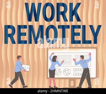 Text showing inspiration Work Remotely. Business approach Work Remotely ...