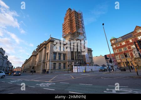 Church tower undergoing redevelopment Stock Photo - Alamy