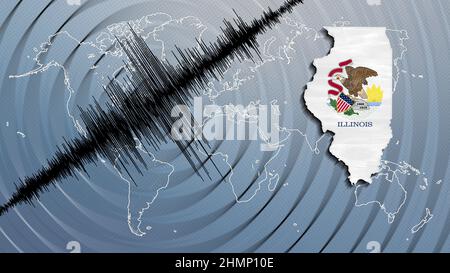 Seismic activity earthquake Illinois map Richter scale Stock Photo - Alamy