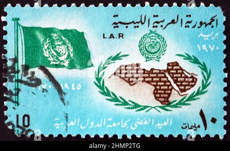 Flag in map of Libya Stock Photo - Alamy