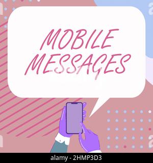Inspiration showing sign Mobile Messages. Word Written on the act of ...