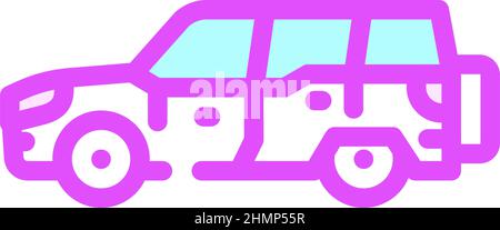 suv high cross car line icon vector illustration Stock Vector Image ...