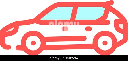 cuv crossover color icon vector. cuv crossover sign. isolated symbol ...
