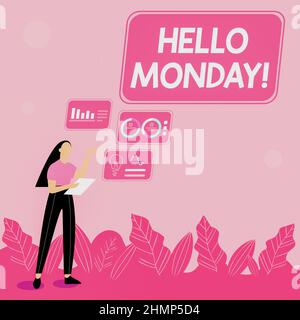 Text sign showing Happy Monday. Conceptual photo telling that person ...