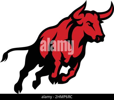 Red bull logo design. Angry bull. Vector editable layered logo Stock ...