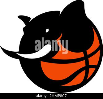 Simple and minimalist elephant logo with round design concept,modern ...