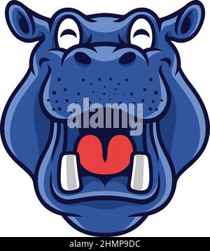 Hippo cartoon design, Animal happy birthday celebration decoration and ...