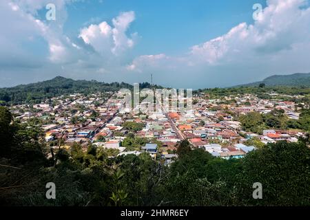 View of charming Ataco town on the Ruta de las Flores, El Salvador ...