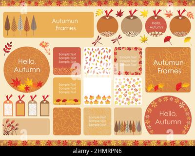 Set of Autumn graphic elements backgrounds, dots, spots,lines. Space ...