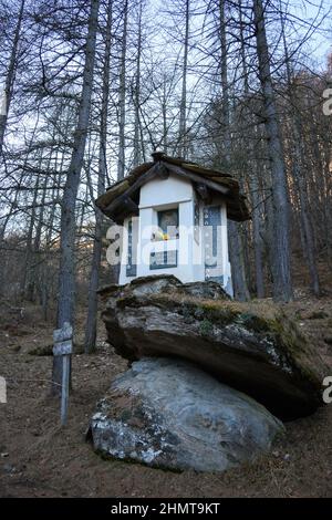 Small votive chapel built near the Val Gravio mountain refuge in the ...
