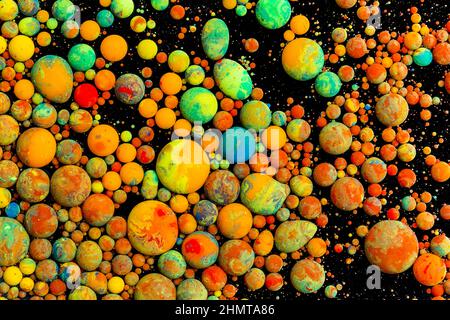 green Oil Painting bullets on black Stock Photo - Alamy