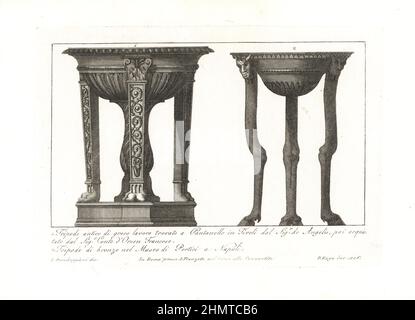 Ancient tripod of Greek manufacture found in Pantanello, Tivoli, 1, and ...