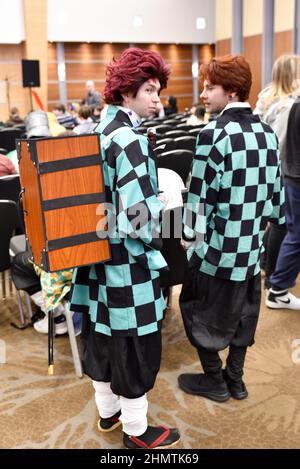 Hammersmith, London, UK. 12th Feb 2022. People at the London Anime ...