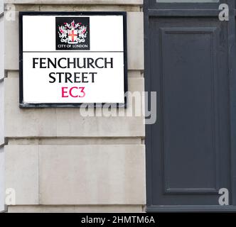 Street sign for Fenchurch street, London EC3, England Stock Photo - Alamy