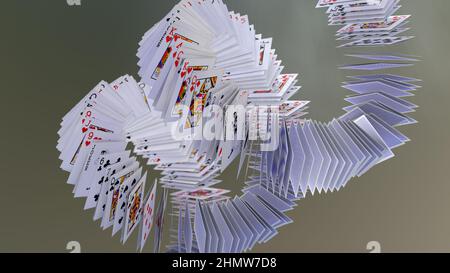 3d render Poker cards falling Stock Photo - Alamy