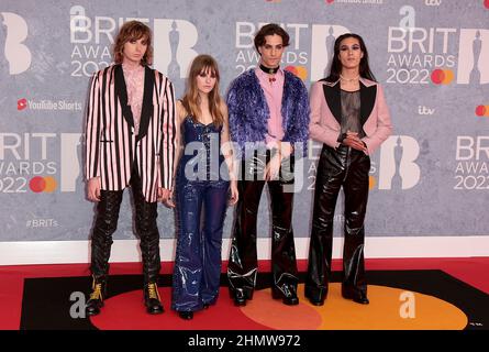 Maneskin attends The BRIT Awards 2022 at the O2 arena in London Stock ...