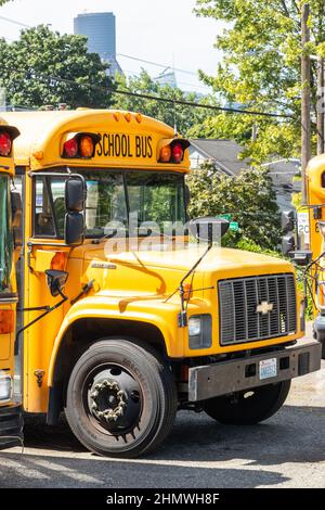 A Yellow American School Bus, Washington DC USA Stock Photo - Alamy