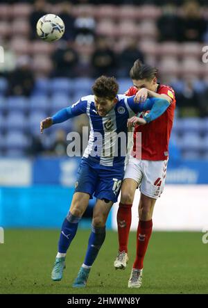 George Dobson #4 of Charlton Athletic and Callum Paterson #13 of ...