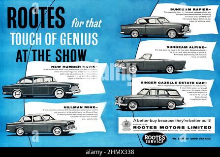 A vintage advert for the Rootes Group Humber Super Snipe car, from ...