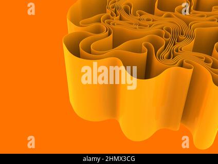 Abstract wavy splines background, smooth lines, folded plastic or ...