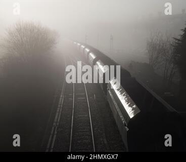 Freightliner aggregates train at Great Rocks in the peak district on a ...