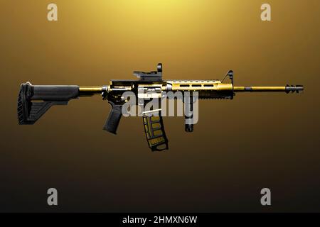 M416 gun, Automatic weapon isolated black , military army Stock Photo ...
