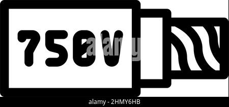low voltage cables line icon vector. low voltage cables sign. isolated ...
