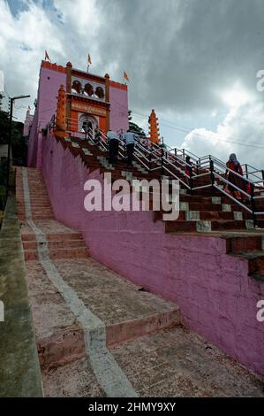 High and lofty staircase of Goddess Matsyodari Devi Temple at Ambad ...